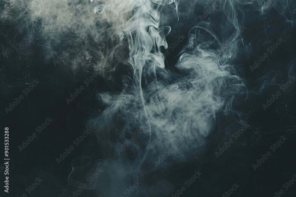 Smoke steam background, smoking vapour trails backdrop, dark ...