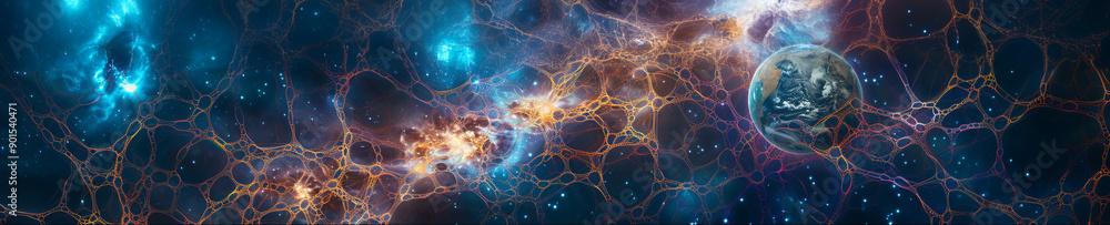 Abstraction. Space background. Interweaving of veins. Circulatory ...