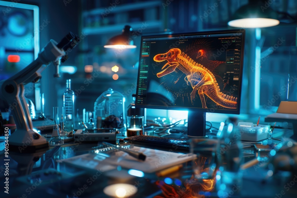 Methods A high-tech lab where paleontologists use advanced tools to ...