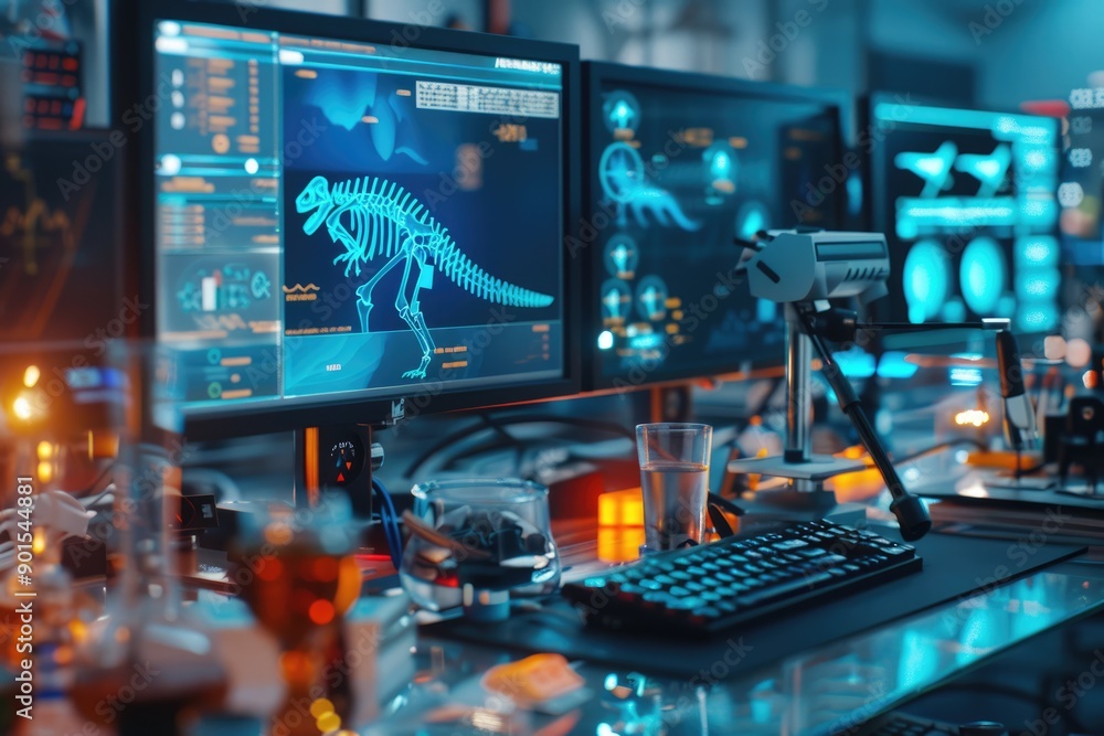 Methods A high-tech lab where paleontologists use advanced tools to ...