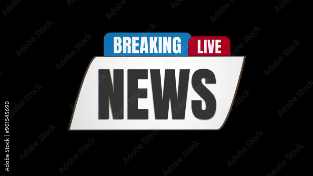 Live Breaking News headline, broadcast template animation with lens ...
