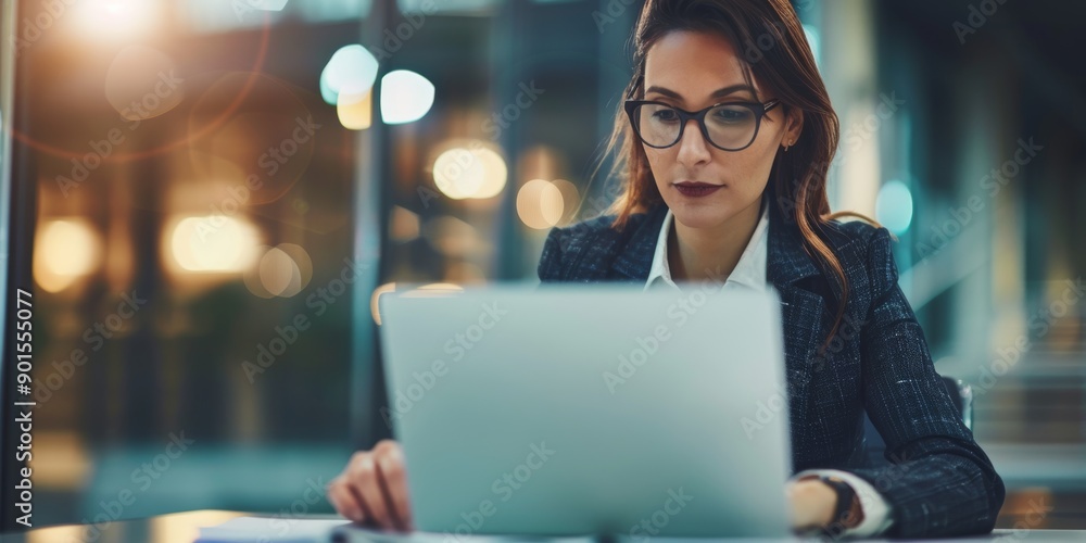 Asian lady, computer or business planning, typing, digital marketing ...