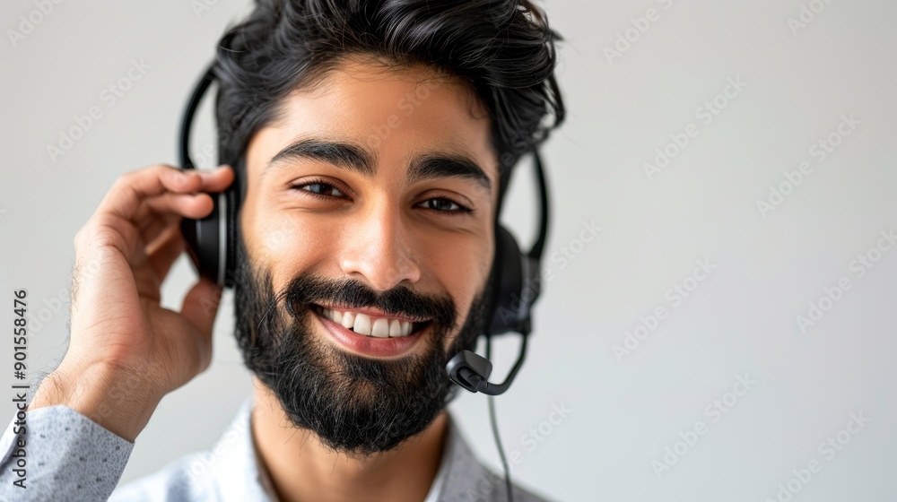 Call center, telemarketing, and online customer service man, face, and ...