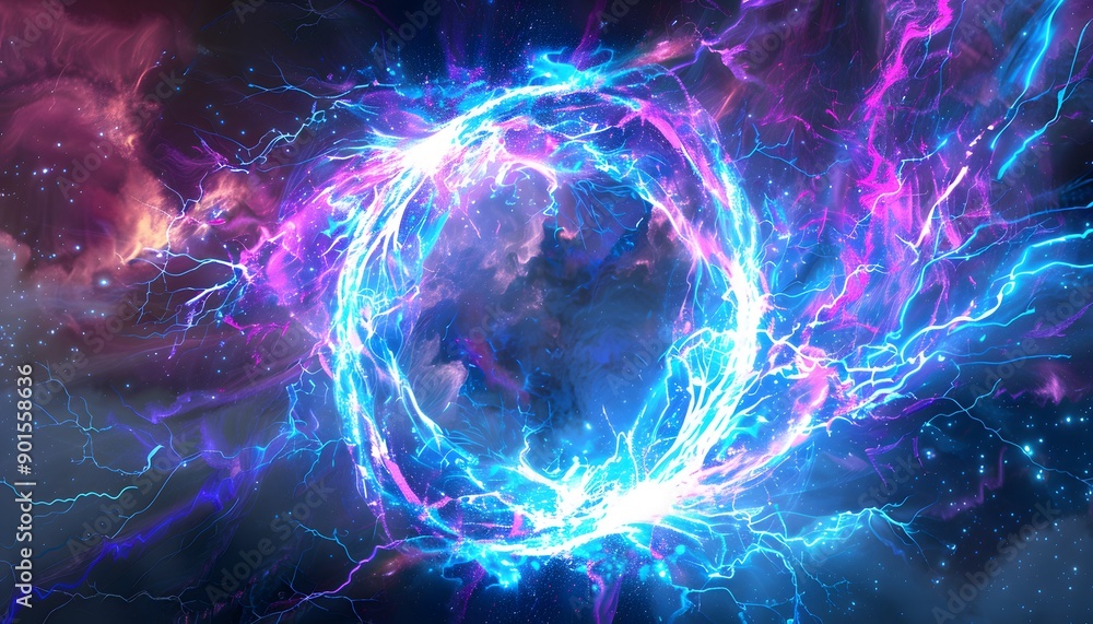 Powerful electrical round discharge hitting from side to side realistic ...