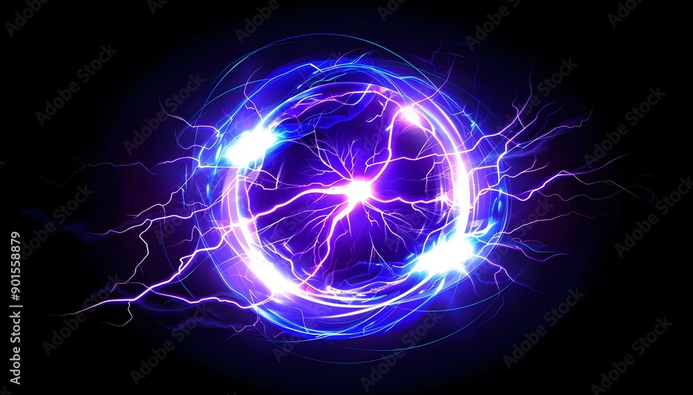 Powerful electrical round discharge hitting from side to side realistic ...