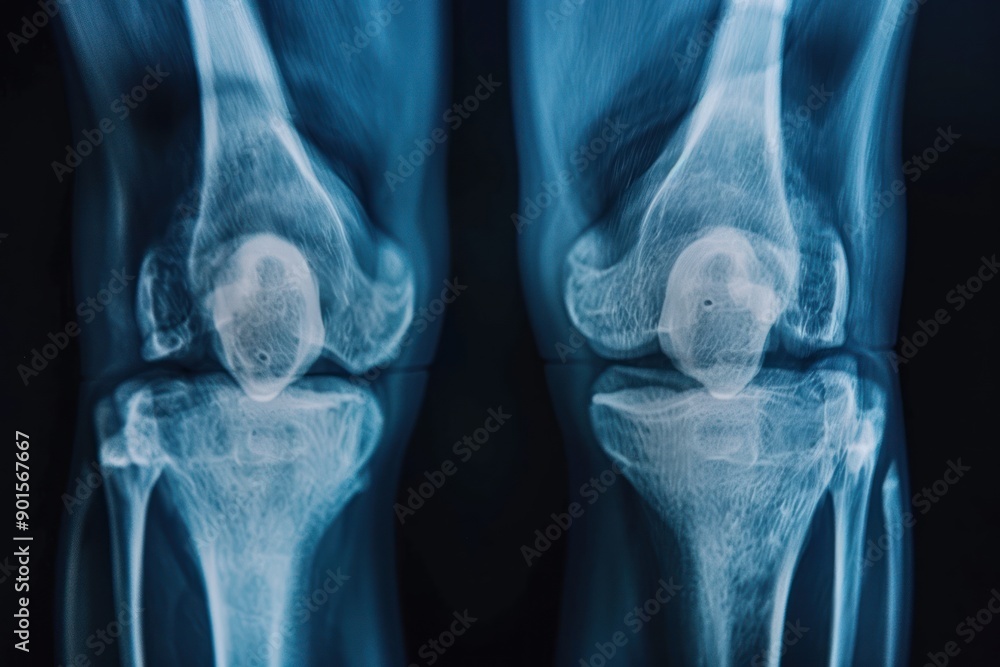 Knee pain trauma x-ray visual. Medical treatment healthcare concept ...