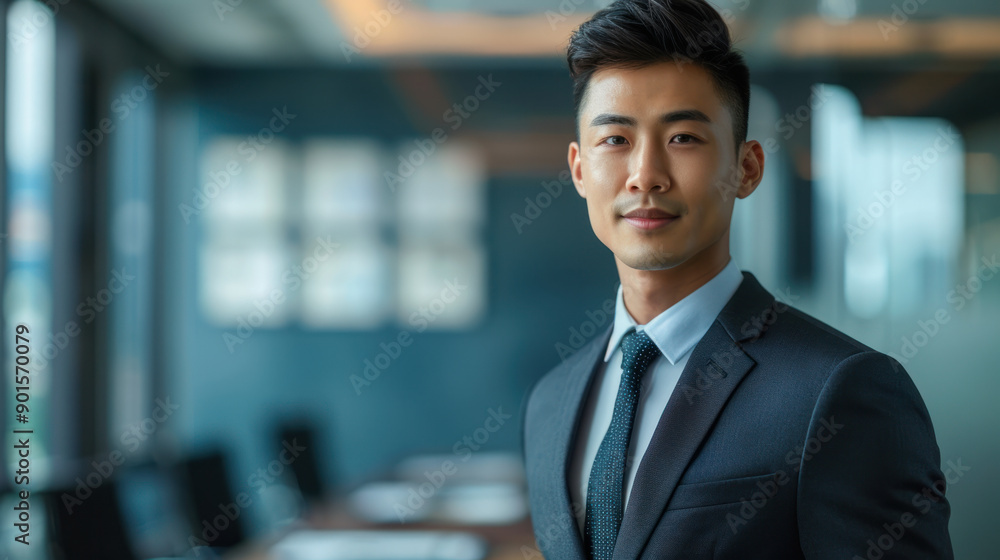 Public Relations Specialist, A motivated Asian male showcasing a social ...
