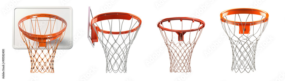Set of basketball hoop designs shown from multiple angles ...