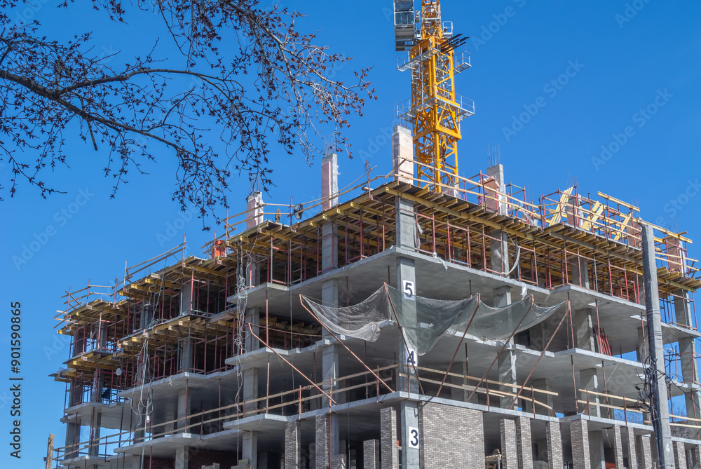 Reinforced concrete bearing supports of the frame of a high - rise ...