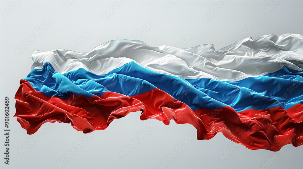 Waving Russian Flag: A majestic display of the Russian flag, billowing ...