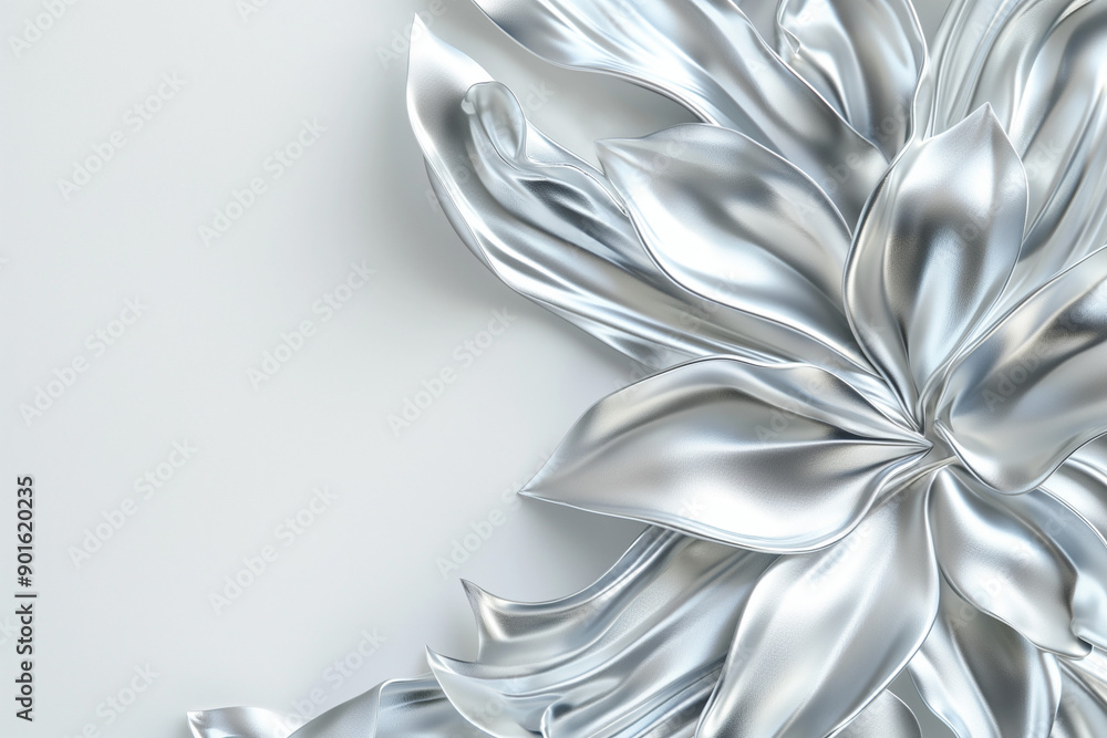 Silver flower petals design for wedding ornament ilustração do Stock ...
