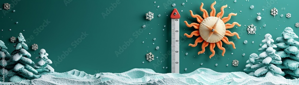 Sun with thermometer showing rising temperature minimal icon clear ...