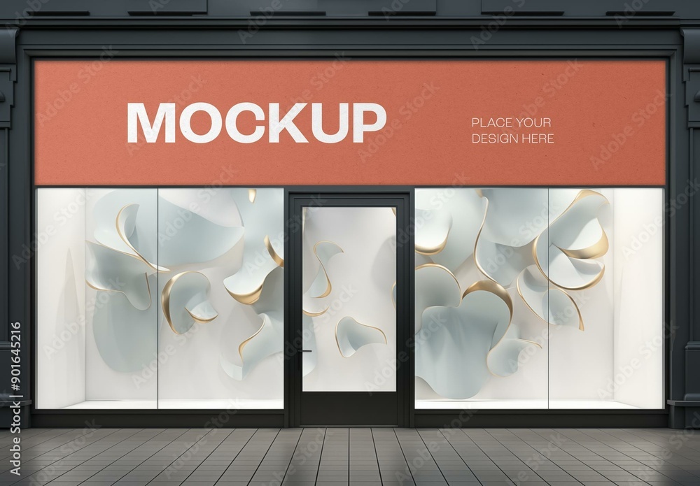 Shop Store Front Facade Mockup Generated with AI Stock Template | Adobe ...