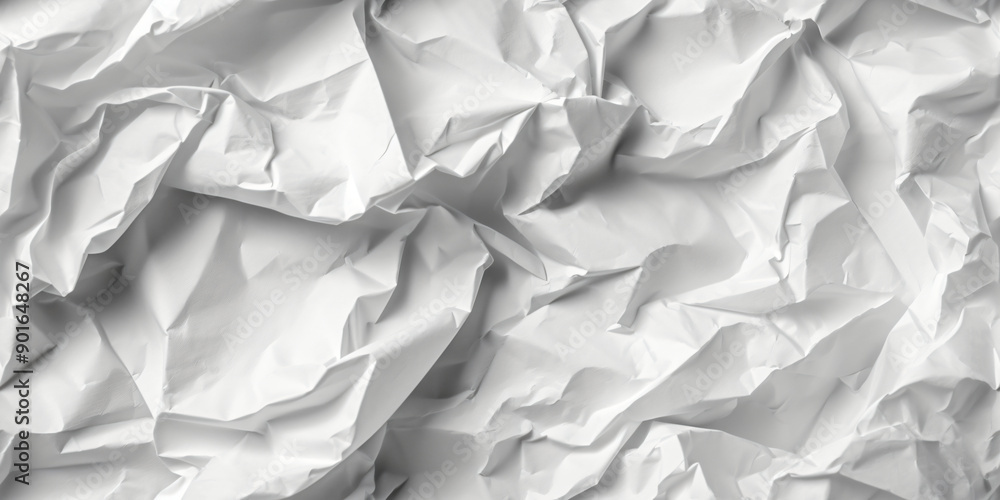 Seamless texture of crumpled white paper. Sheet of crumpled paper ...
