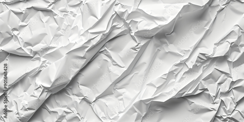 Seamless texture of crumpled white paper. Sheet of crumpled paper ...