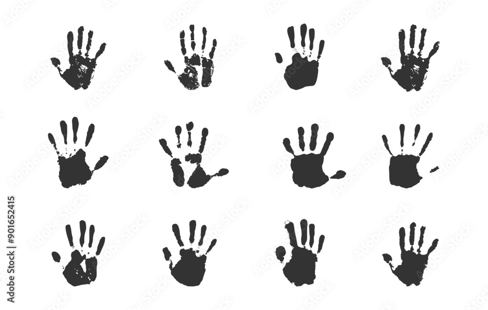 Handprint SVG, Handprint silhouette, Male hand print silhouette, Male ...