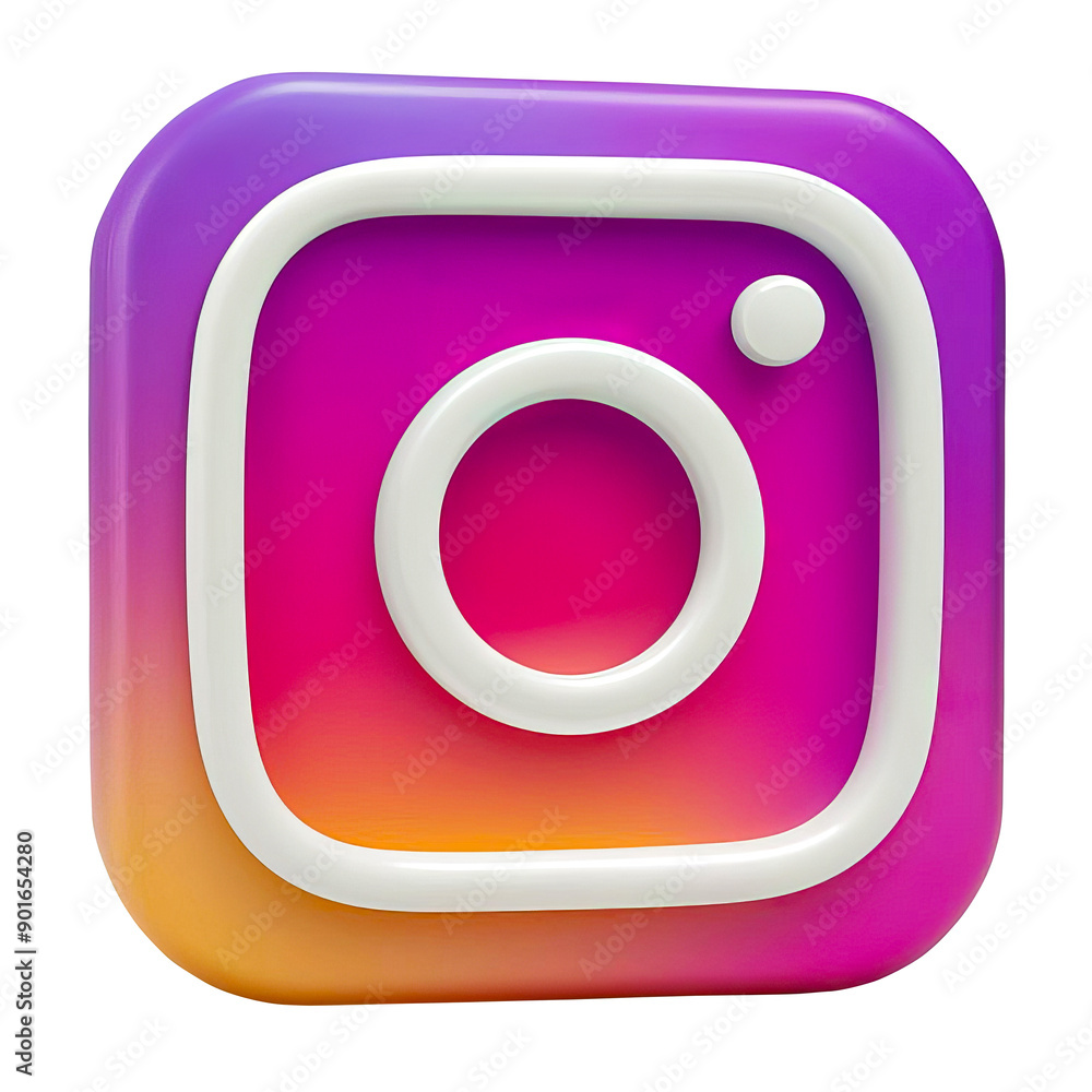 3d rendered vibrant colorful instagram logo social media app icon ...