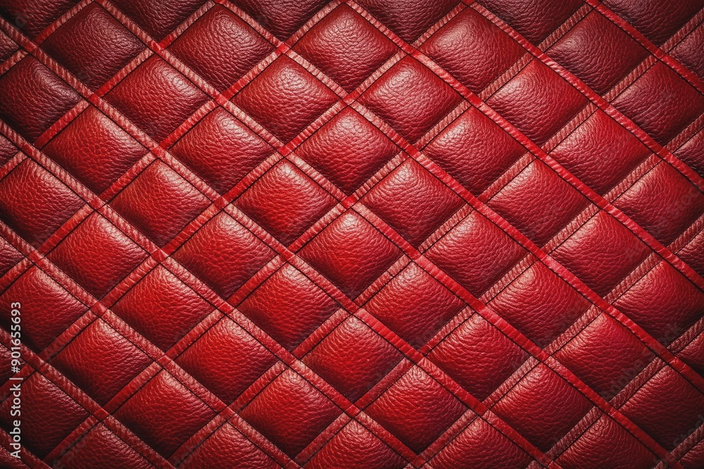 Vibrant red leather texture background with intricate pattern of ...
