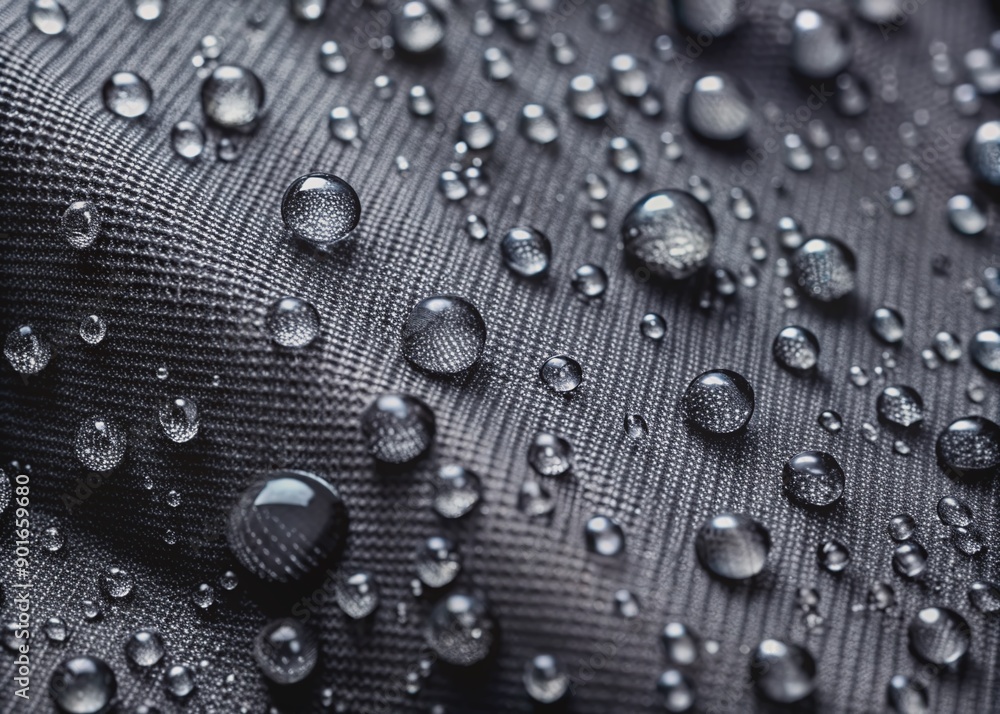 High-resolution close-up of black waterproof fabric texture showcasing ...