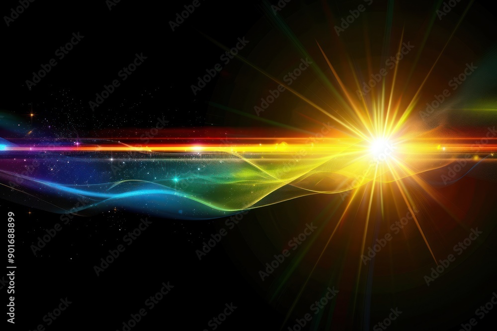Spectrum ghost design element with an abstract lens flare Isolated on ...