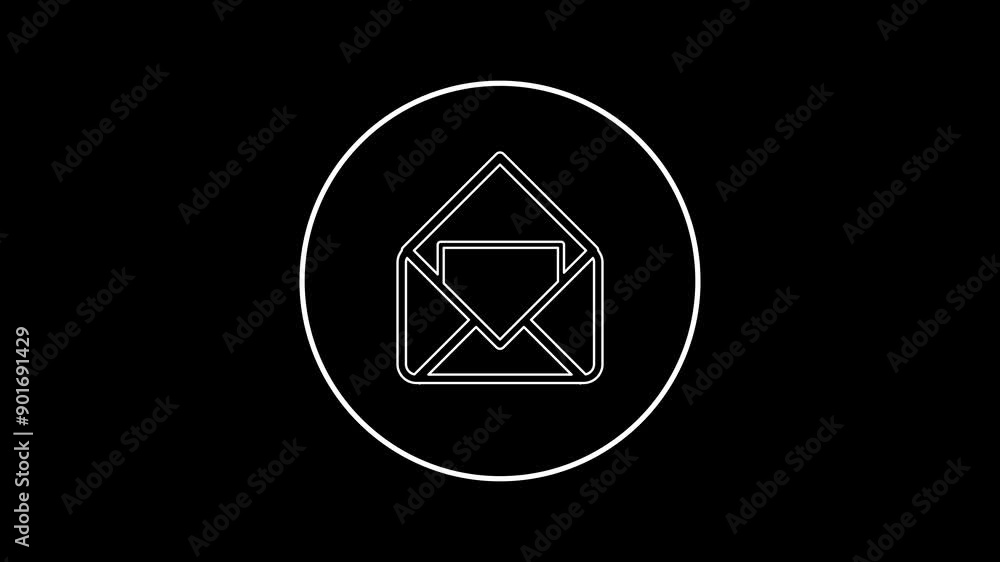 Line animation of mail box icon. sending letter animation, message box ...