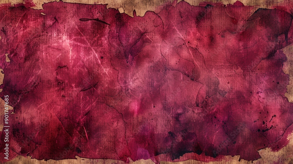 Maroon watercolor paper background with a kraft cardstock texture ...