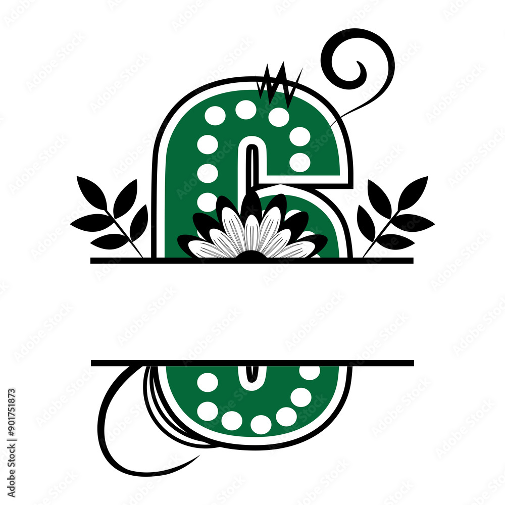 Doodle Bright Alphabet Letters font Split name frame monogram Dalmatian ...