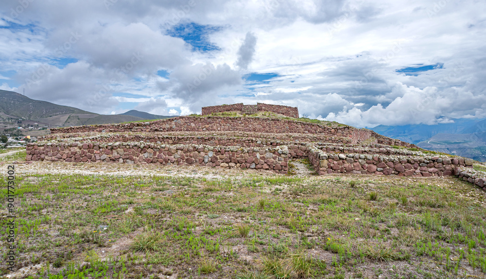 Ruins of Rumicucho, Pomasqui, Ecuador. These ruins are supposed to be ...