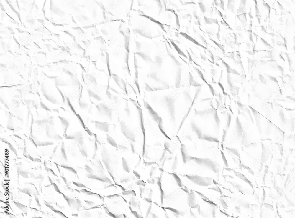 Vector wrinkled white paper texture. Realistic background Stock Vector ...