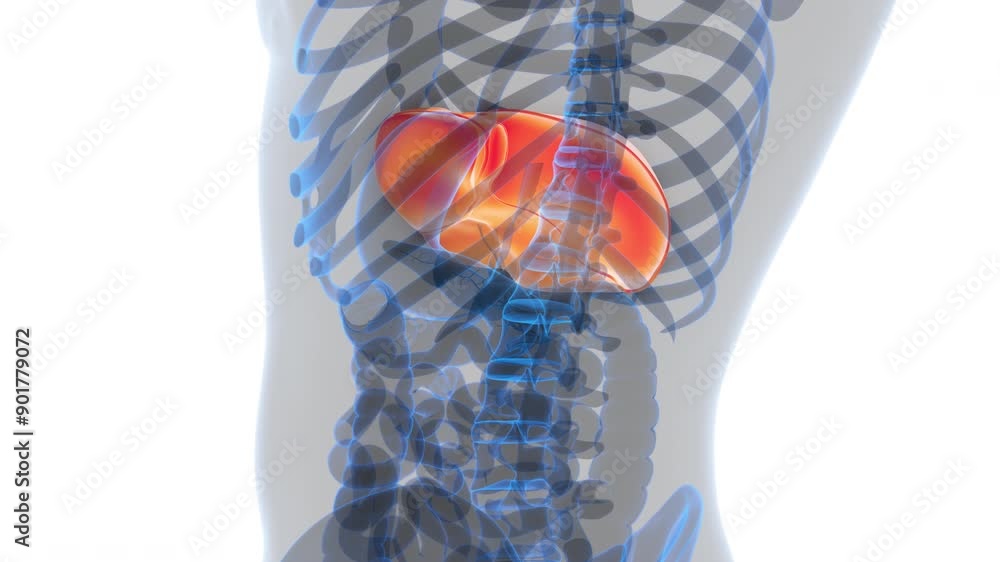 Human Internal Digestive Organ Liver Anatomy Animation Concept Stock ...