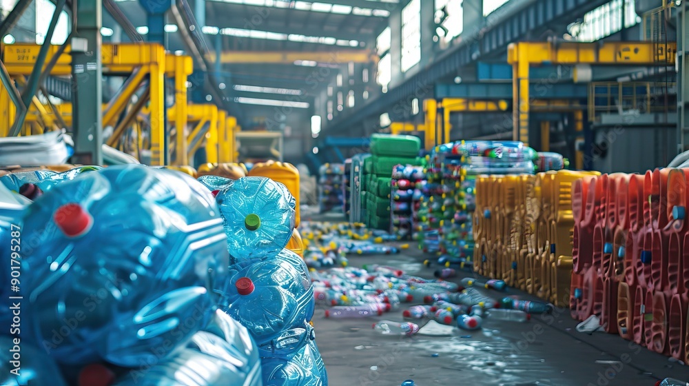 Plastic Recycling Process in Modern Industrial Facilities and factory ...