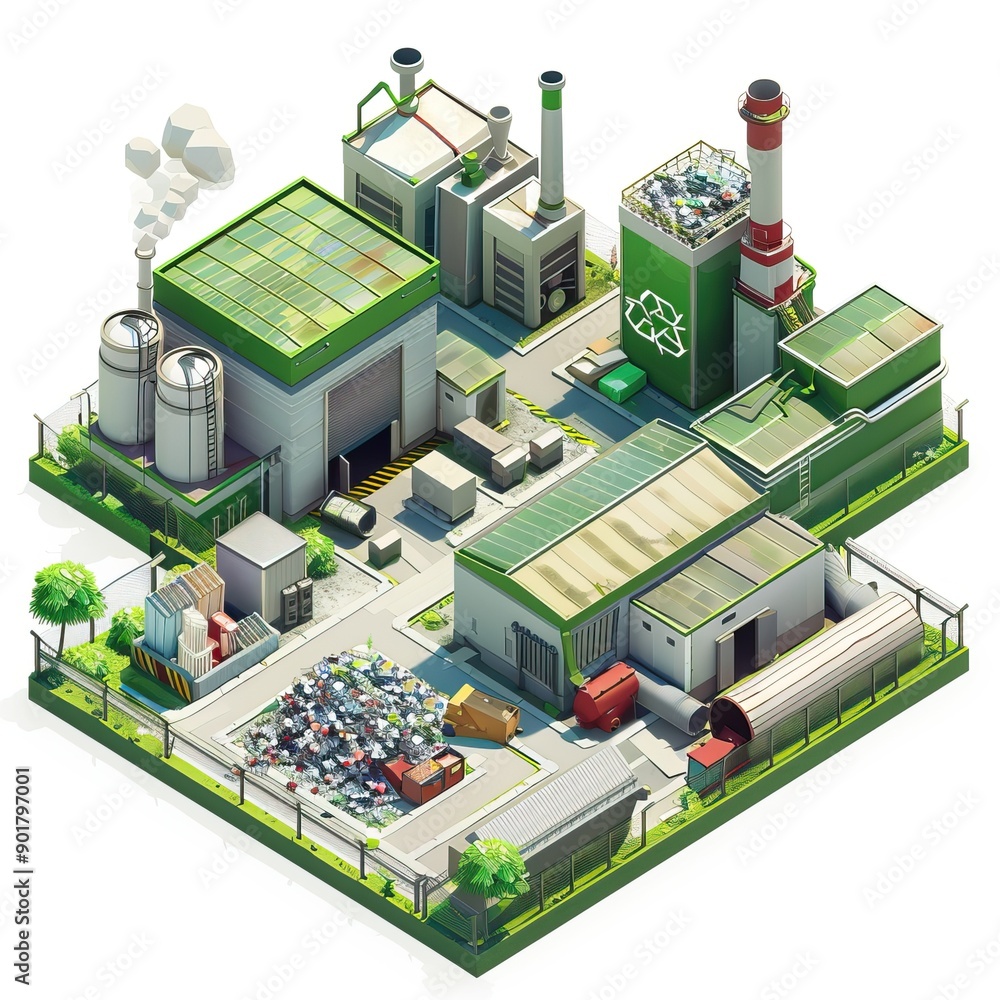 Isometric 3D Views of Recycling Facilities. An Overview of Sustainable ...