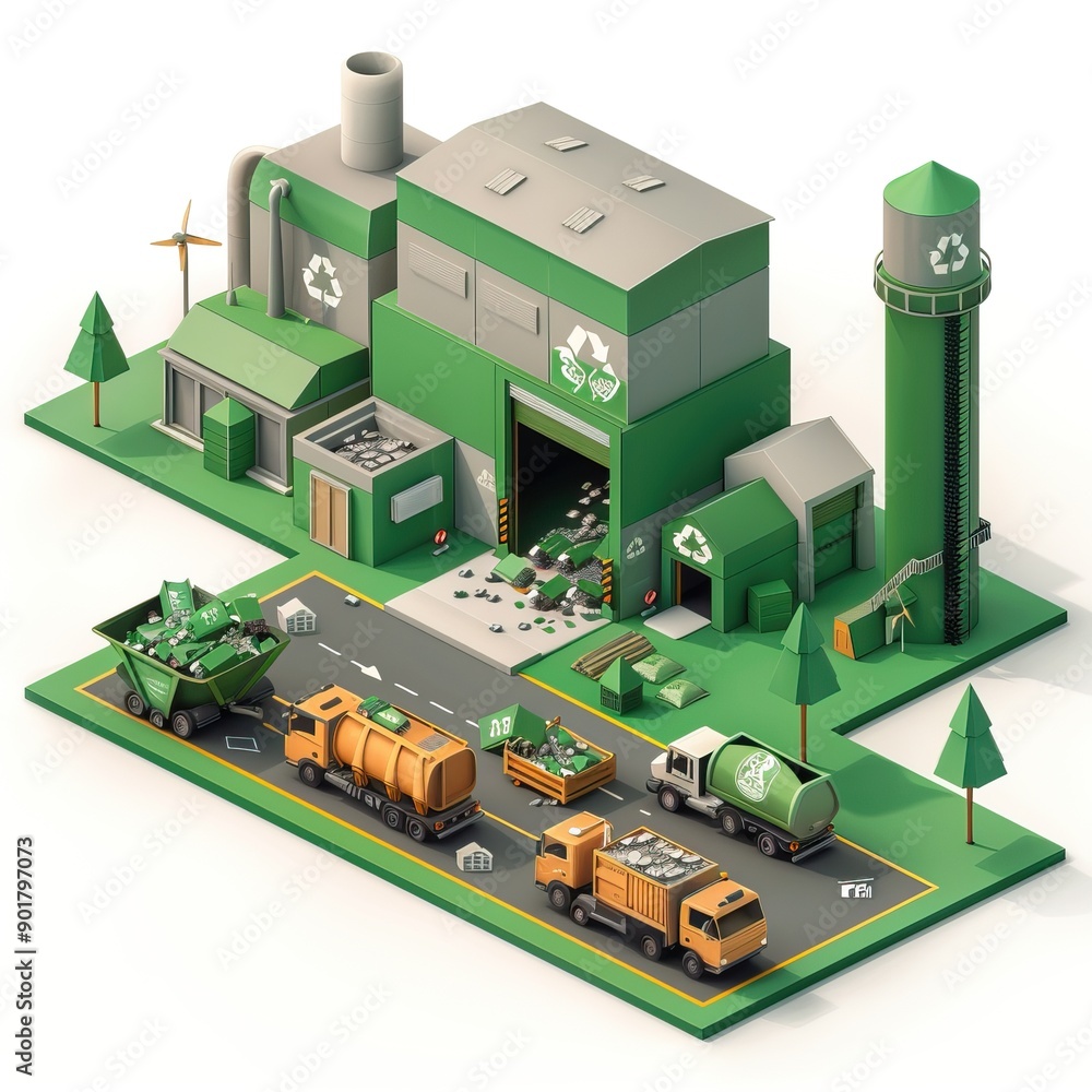 Isometric 3D Views of Recycling Facilities. An Overview of Sustainable ...