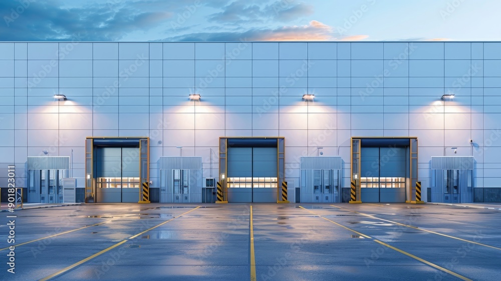 Exterior of a Warehouse Building Constructing a warehouse for storing ...