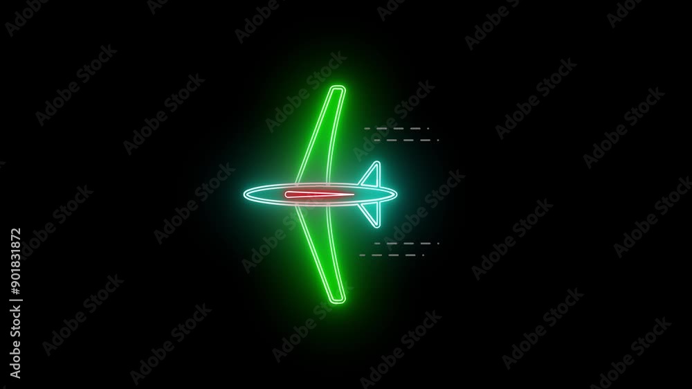 Icon Animation Depicting a air plan Flying Through a Scenic Sky with a ...