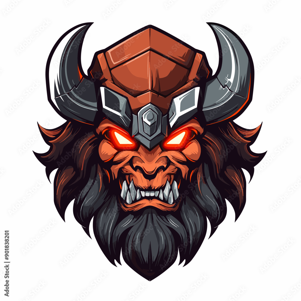 Berserker vector mascot logo design with modern illustration concept ...