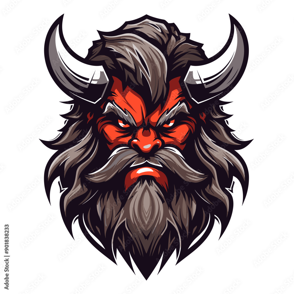 Berserker vector mascot logo design with modern illustration concept ...