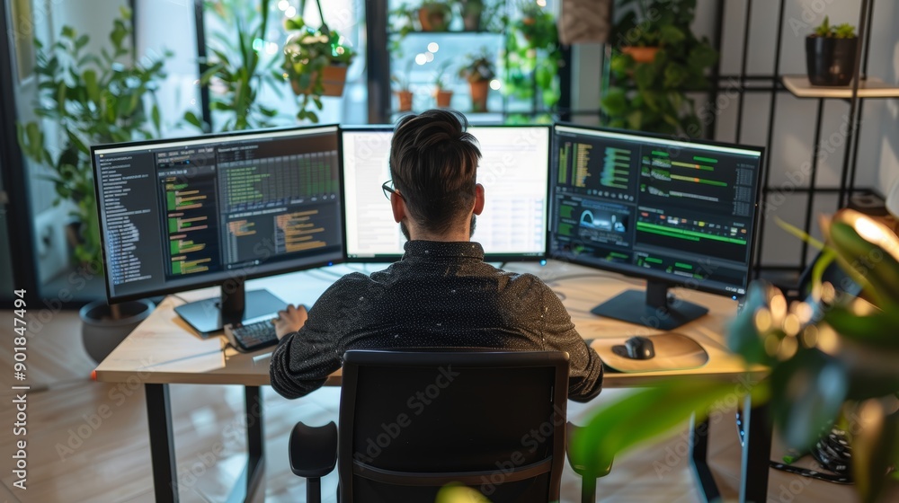 DevOps Engineer Managing CI/CD Pipeline in Cutting-Edge Office Environment with Multiple ...