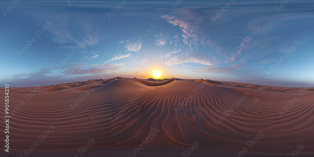 Tranquil Sahara Dunes at Dawn HDRI Equirectangular with Perfectly ...