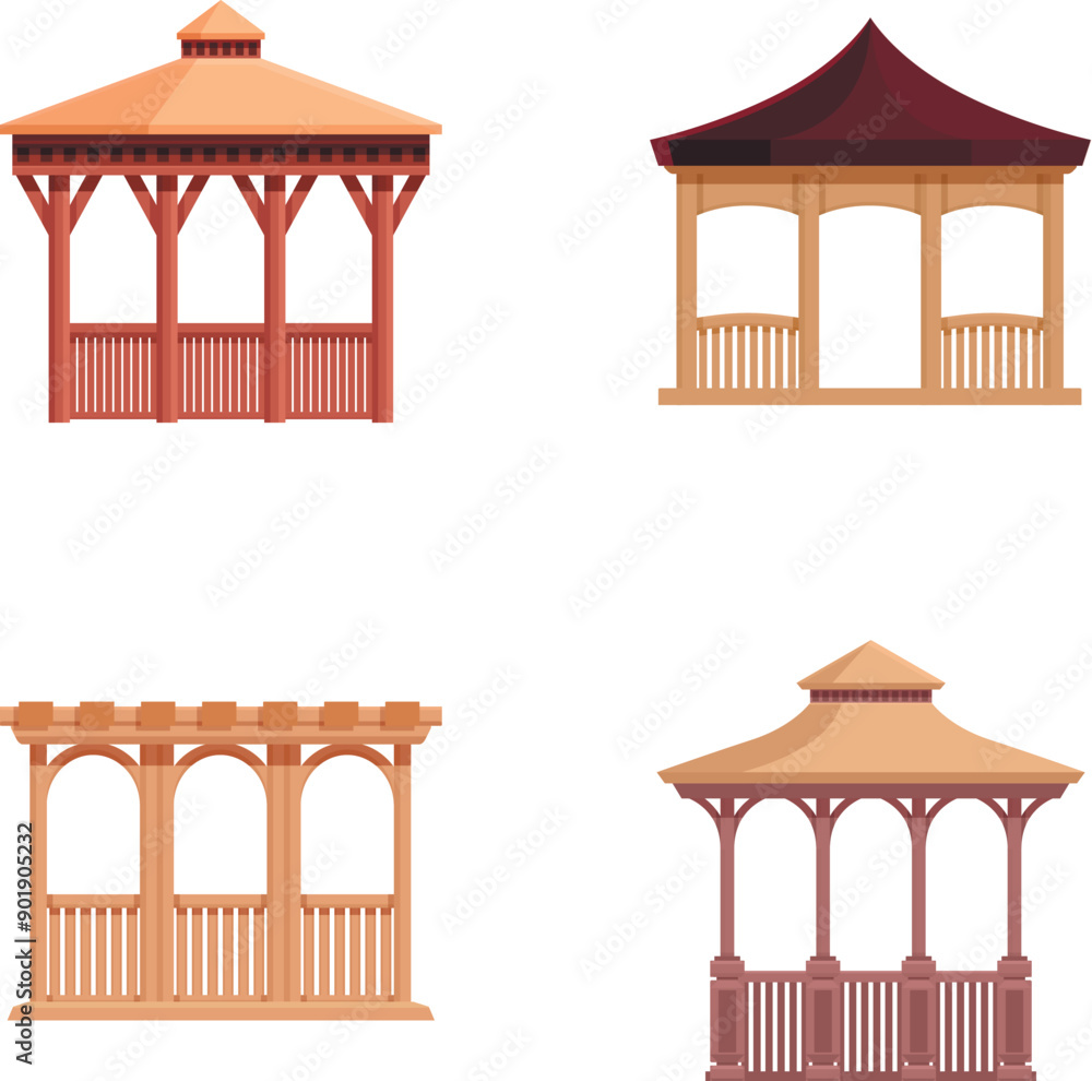 Collection of four vector illustrations showcasing different designs of ...