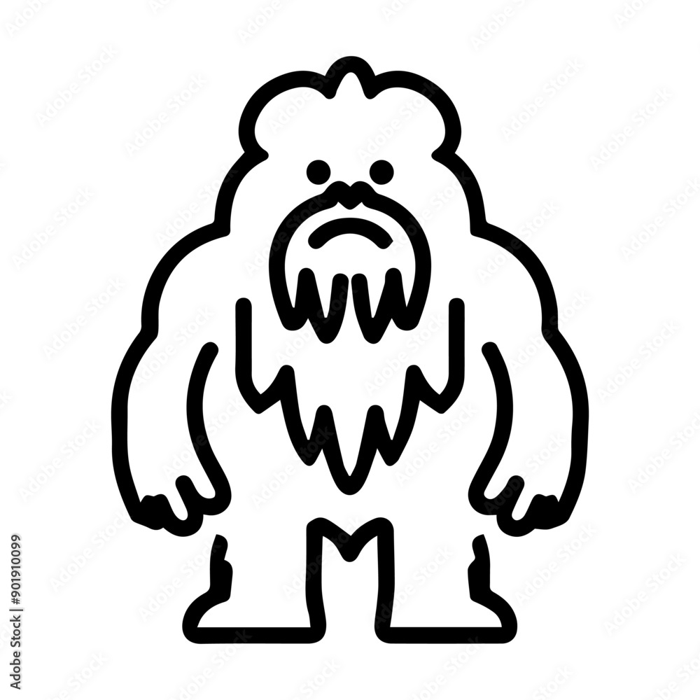 Yeti icon or modern line symbol. Vector line art and icon design with ...