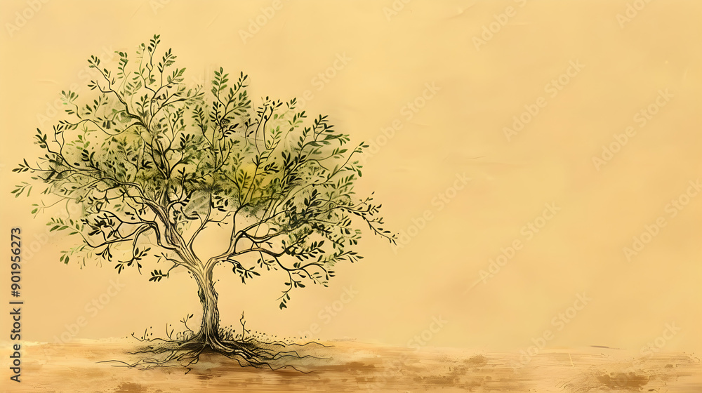 illustration of a mustard seed tree symbolizing growth, inspiration ...