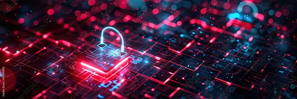 Visual Representation of Cyber Security With Digital Locks and Data ...