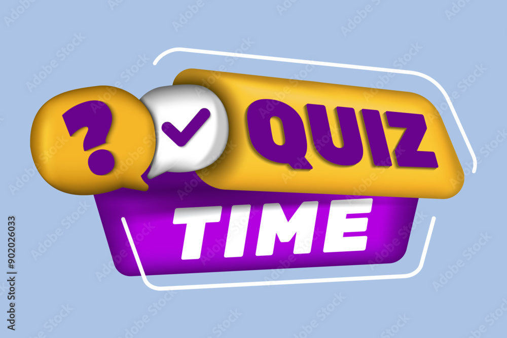 Quiz Time Logo Quiz Time Label With Question Mark Quiz Time Emblem For Business Marketing And