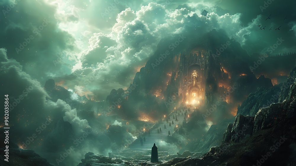 Ethereal depiction of the mythological Greek god Hades ruling the ...