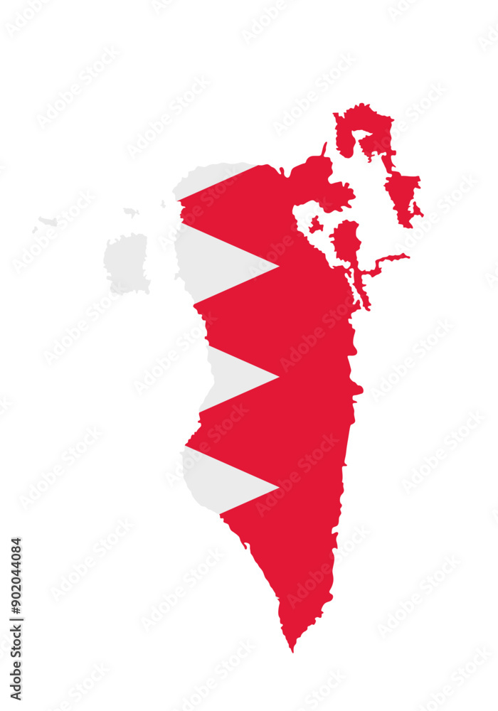Bahrain map vector silhouette illustration isolated on white background ...