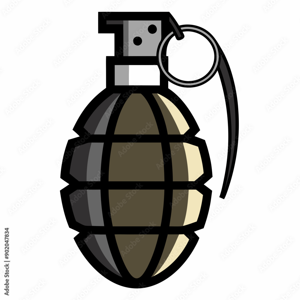 Hand Grenade Vector Illustration High-Impact Graphics for Military and ...