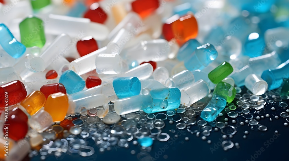 Detailed close-up of a pile of microplastics, highlighting the issue of ...