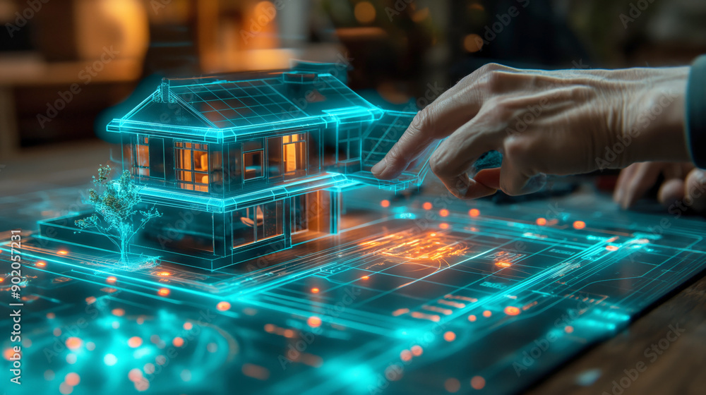 Augmented reality architecture creation process AR house model. Edit ...