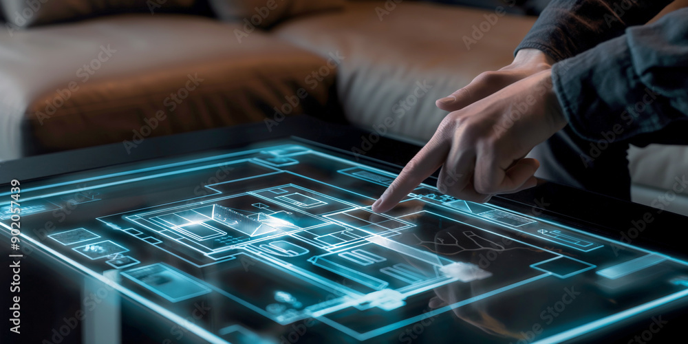 Augmented reality architecture creation process AR house model. Edit ...